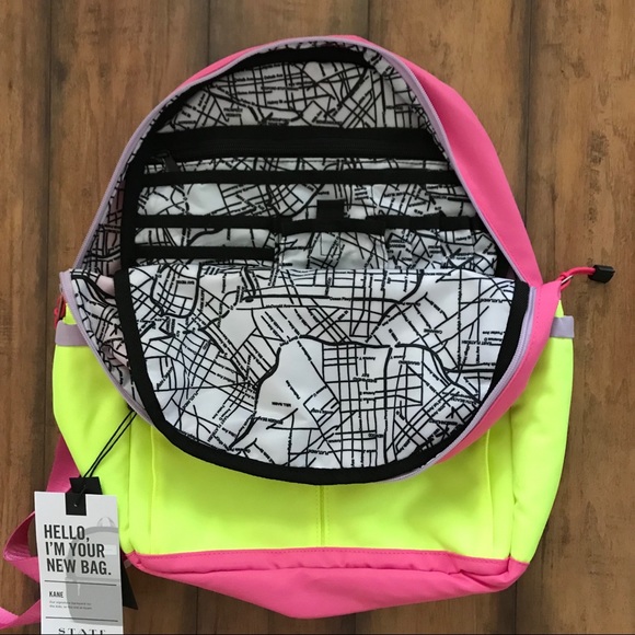 STATE | Bags | State Backpacks Kane Neon Yellow Pink Bag | Poshmark